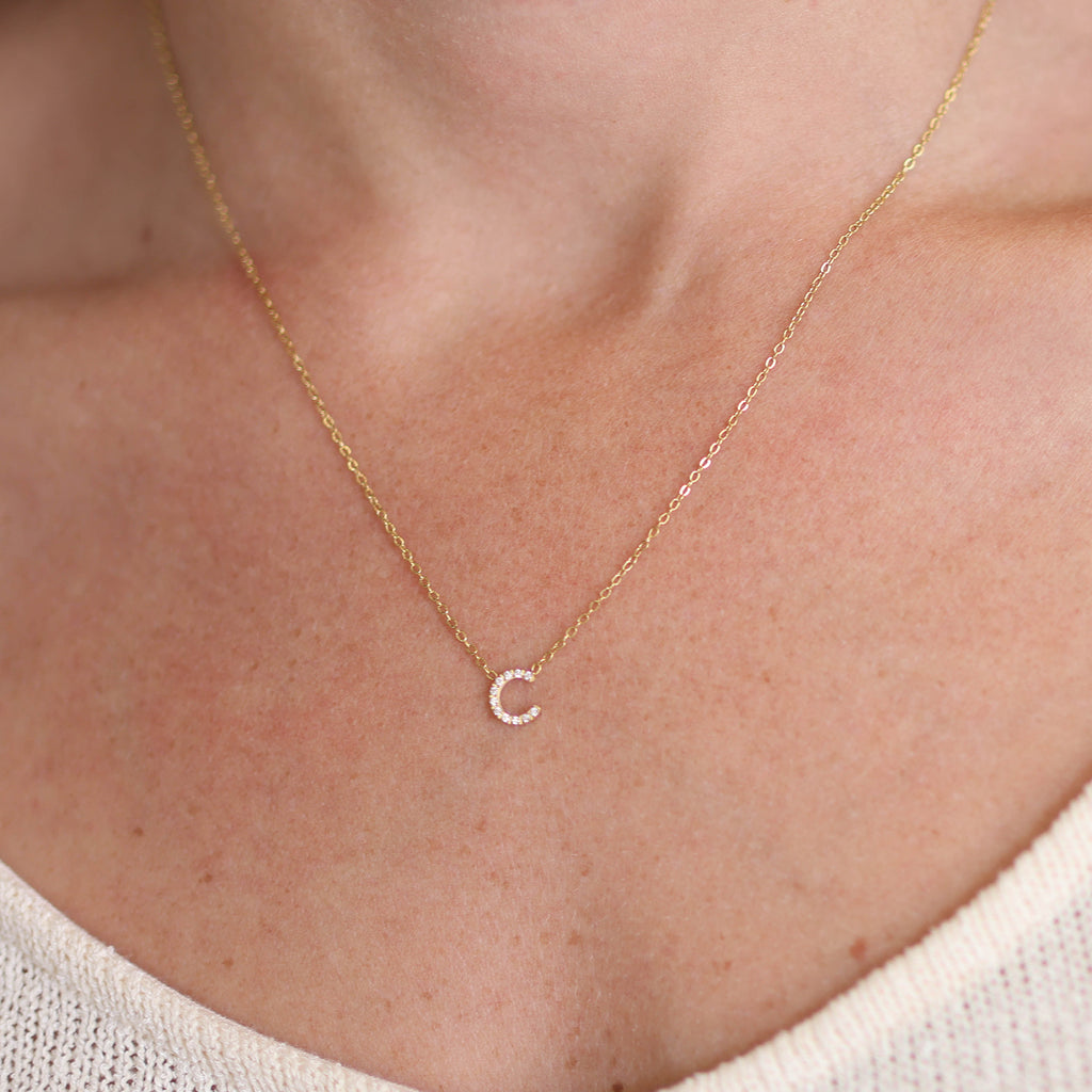 Initial Necklace - Centered – LOR by Cara Loren
